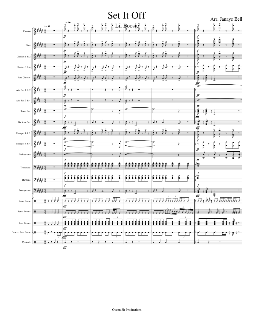 Set It Off- Lil Boosie Sheet music for Trombone, Tuba, Flute piccolo ...