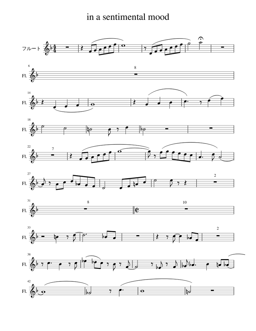 in a sentimental mood Sheet music for Piano (Solo) | Musescore.com
