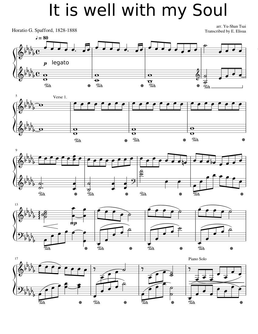 It is well with my soul Sheet Music for Piano (Solo) | MuseScore.com