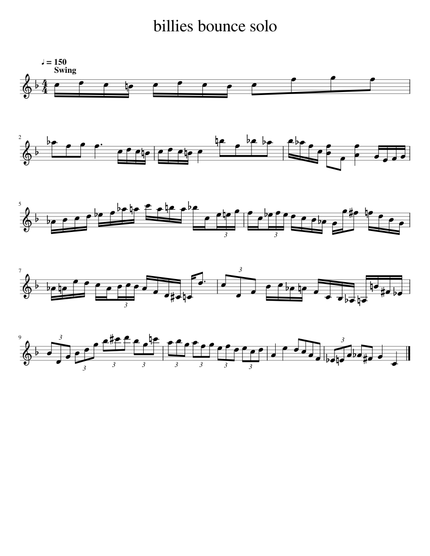 Billies bounce solo Sheet music for Piano (Solo) | Musescore.com