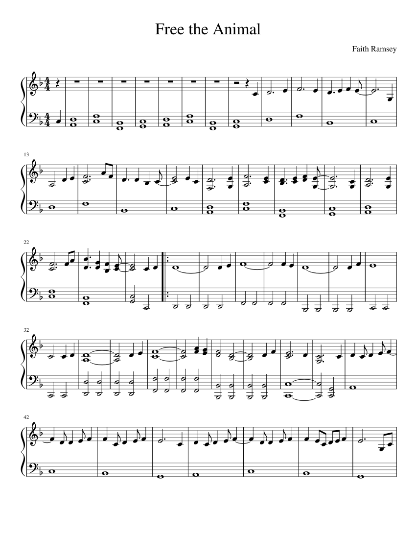 Free the Animal Sheet music for Piano (Solo) | Musescore.com