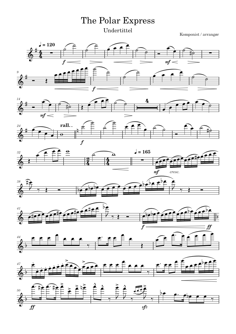 Suite From The Polar Express – Alan Silvestri The Polar Express Sheet ...