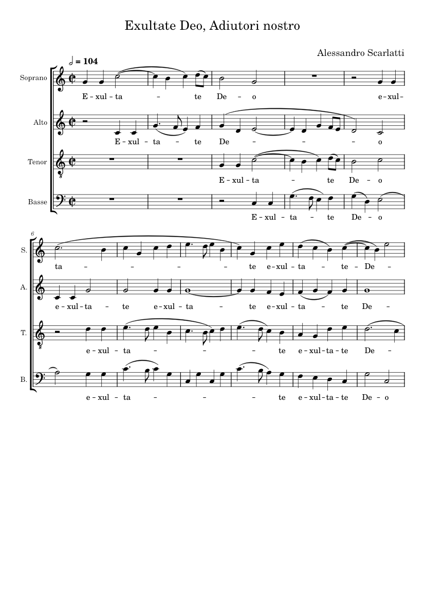 Exultate-Deo-A-Scarlatti Sheet music for Piano (SATB) | Musescore.com