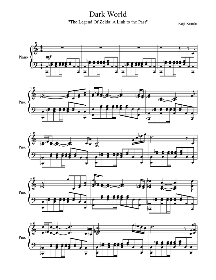 Dark World Sheet music for Piano (Solo) | Musescore.com
