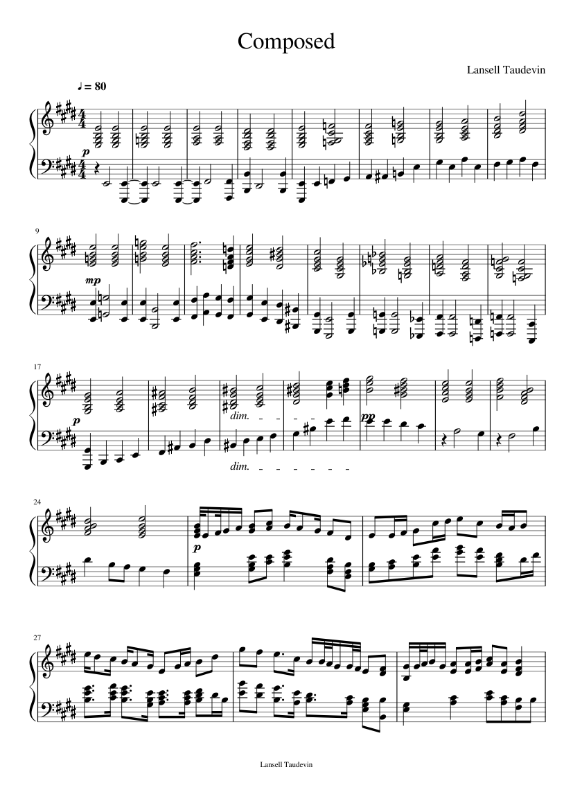 Composed Sheet music for Piano (Solo) | Musescore.com