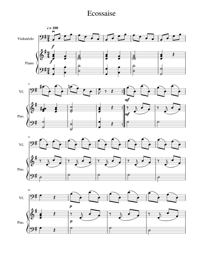 Ecossaise - piano tutorial