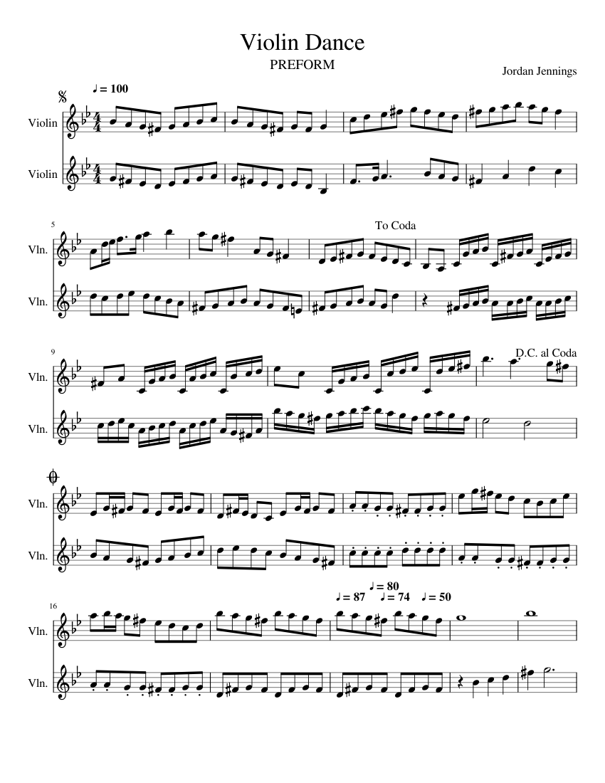Violin Dance Sheet music for Violin (String Duet) | Musescore.com