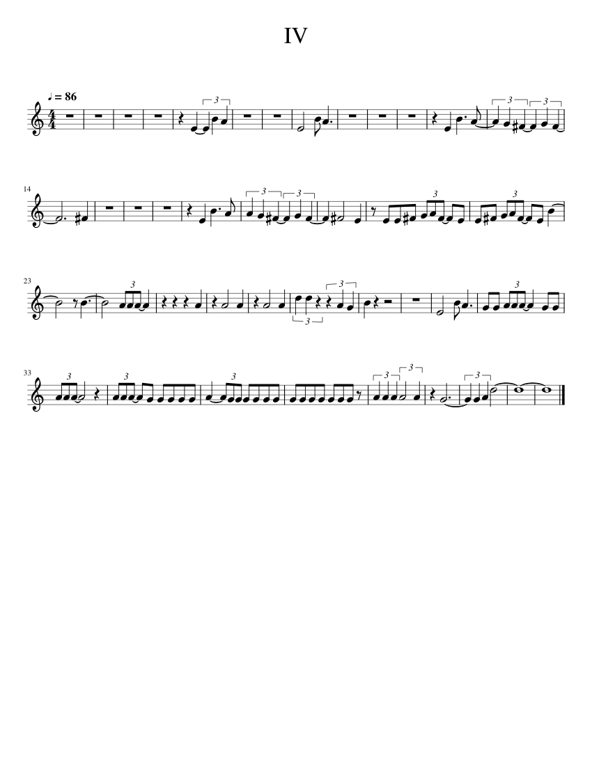 IV Sheet music for Piano (Solo) Easy | Musescore.com
