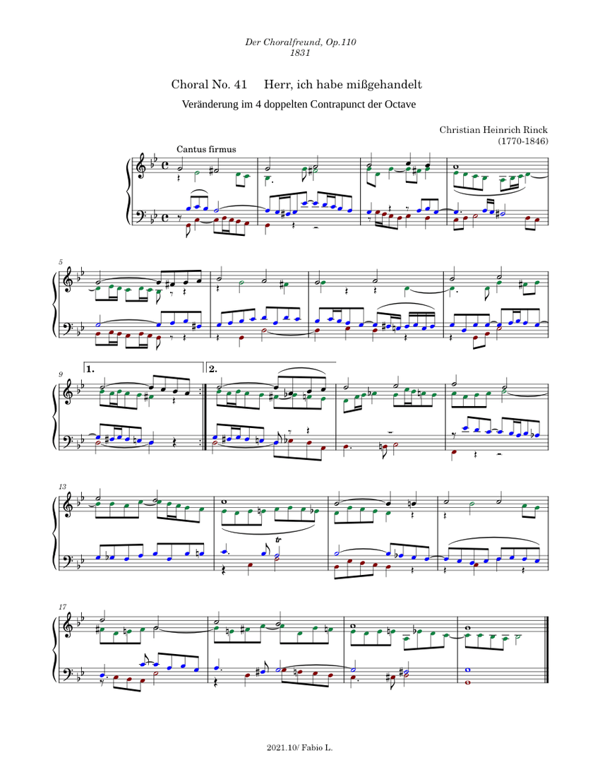 Rinck: Herr, ich habe mißgehandelt - Veränderung im 4 doppelten ...