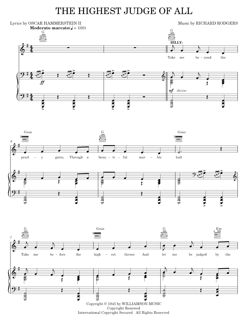 Play Official version of The Highest Judge Of All Sheet Music by ...
