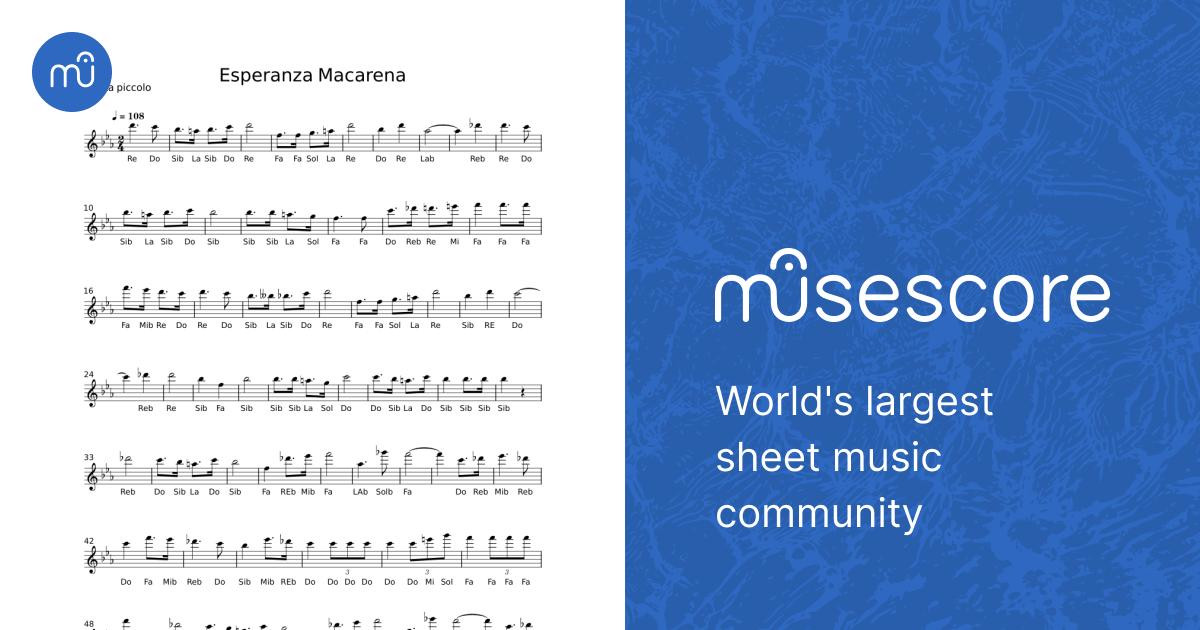 La virgen de la Macarena - Canciones Populares Sheet music for Flute ...