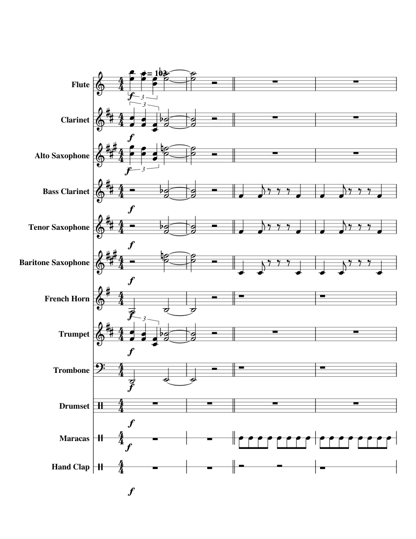 The Weather Channel Sheet music for Trombone, Flute, Clarinet in b-flat ...