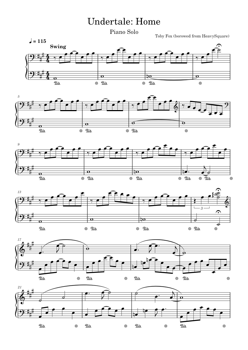 Undertale Home – Toby Fox Undertale Home (Piano) Sheet music for Piano ...