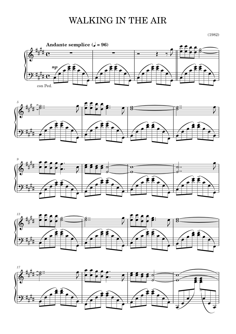 Walking In The Air Sheet music for Piano (Solo) | Musescore.com