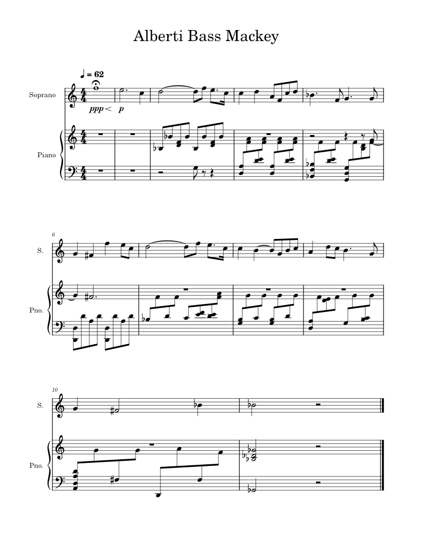 Alberti Bass Sheet music for Piano, Soprano (Piano-Voice) | Musescore.com