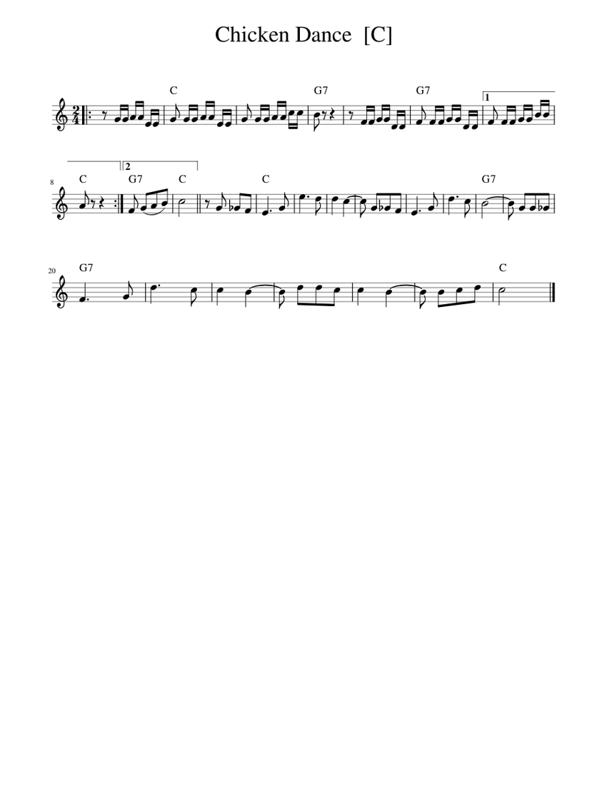 Chicken Dance Sheet music for Piano (Solo) Easy | Musescore.com