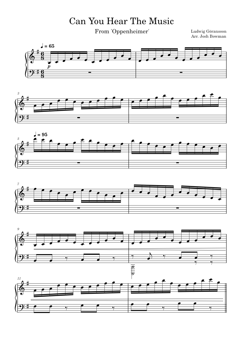 Can You Hear The Music – Ludwig Göransson (from Oppenheimer) Sheet ...