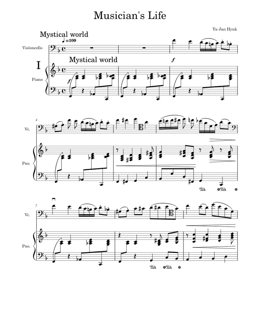 Musician's life Sheet music for Piano, Cello (Mixed Ensemble ...