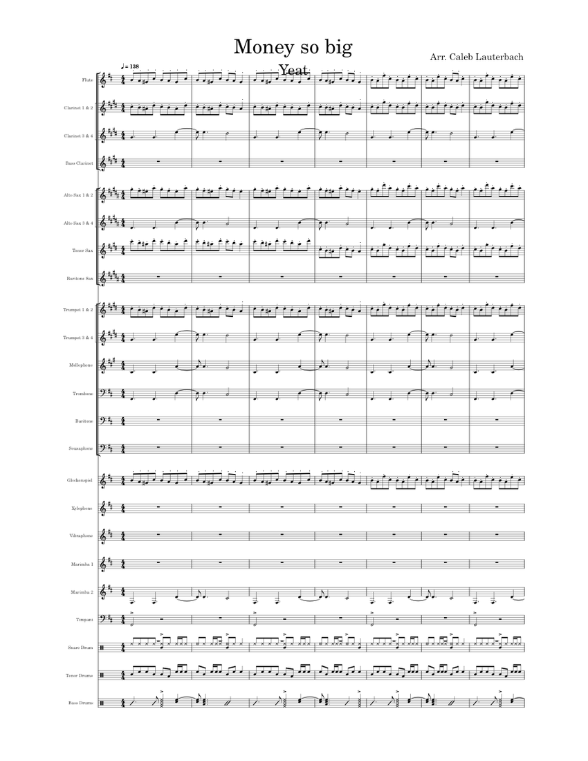 Monëy So Big – Yeat Money so big Sheet music for Trombone, Flute ...