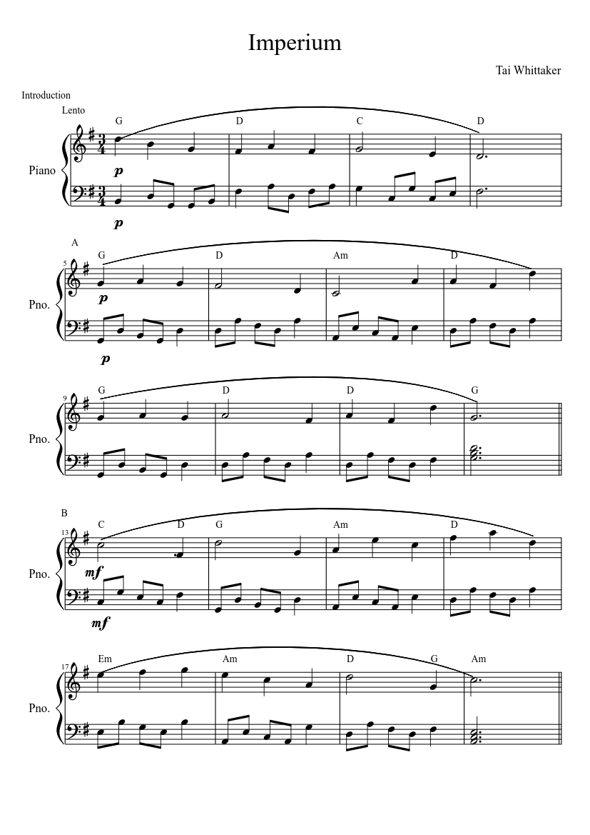 Imperium Sheet music for Piano (Solo) Easy | Musescore.com