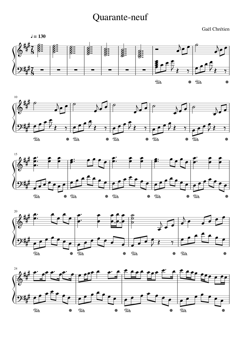 Quarante-Neuf Sheet music for Piano (Solo) | Musescore.com