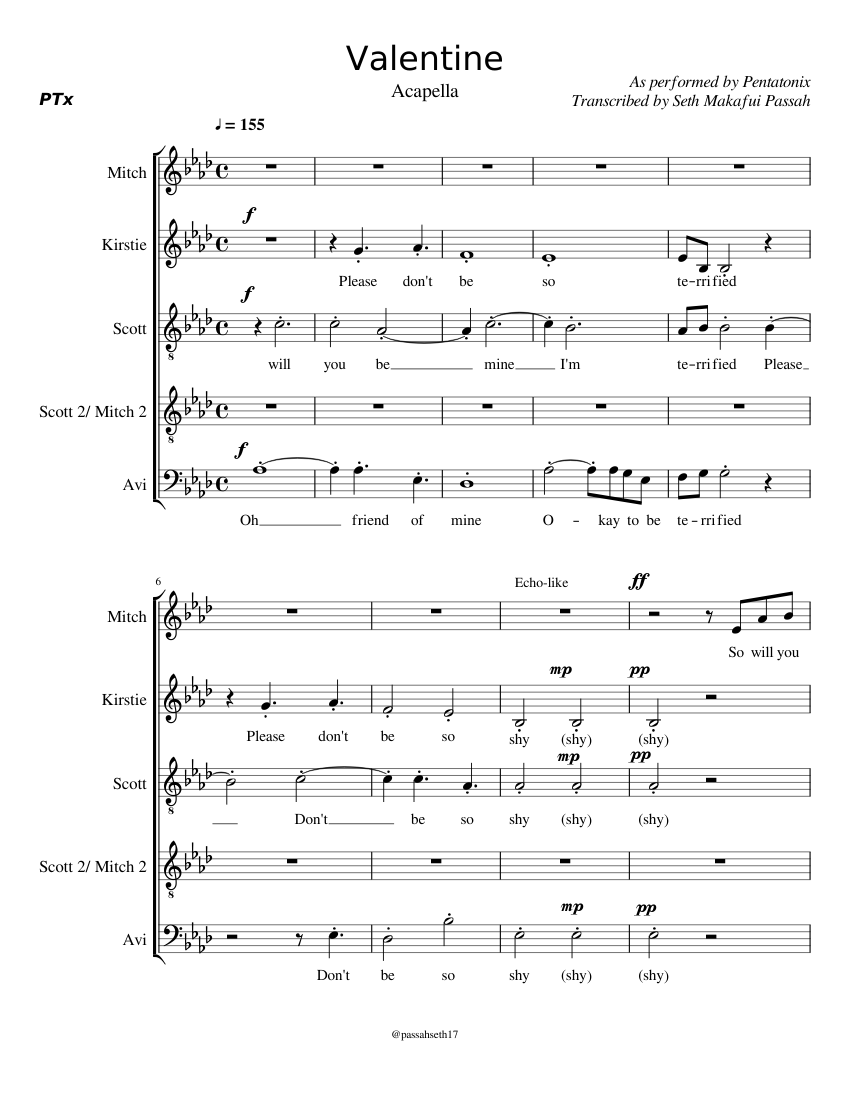 Valentine Sheet music for Violin, Organ, Organ (Mixed Quintet ...