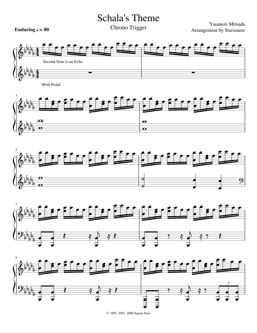 Chrono Trigger 53 - "Schala's Theme" Sheet music for Piano (Solo ...