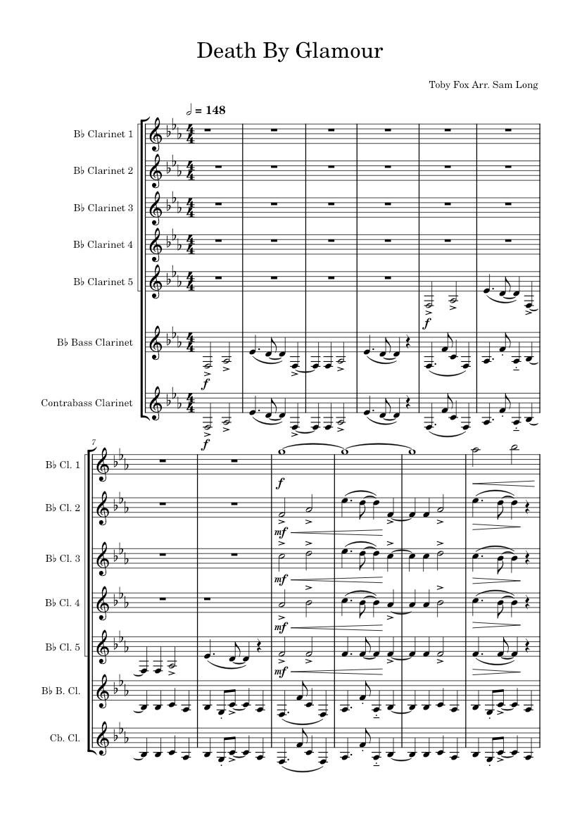 Death by Glamour – Toby Fox Death by Glamour Sheet music for Clarinet ...