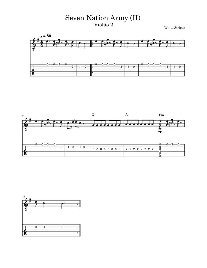 Seven nation army – The White Stripes Seven nation army (II) – The ...