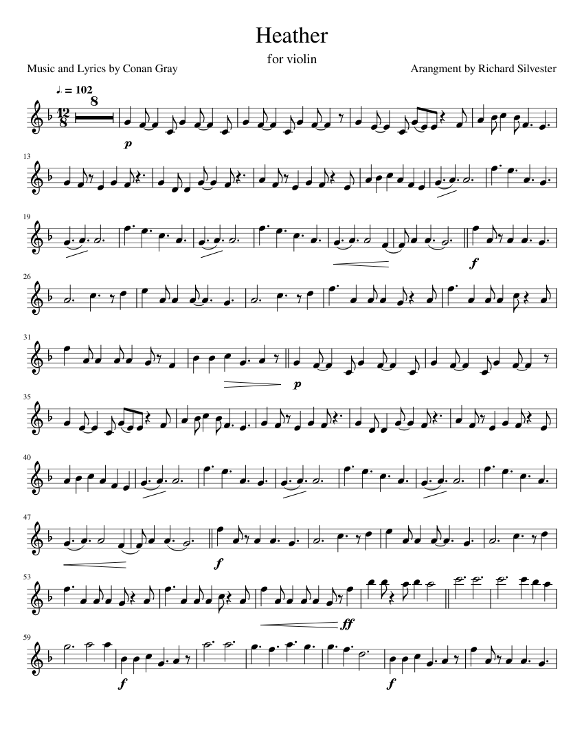 Heather Sheet Music for Violin (Solo) | MuseScore.com