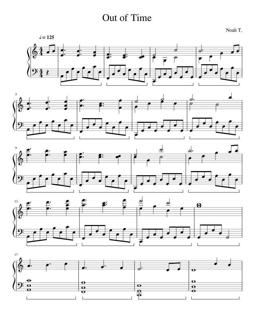 Out of Time Sheet music for Piano (Solo) | Musescore.com