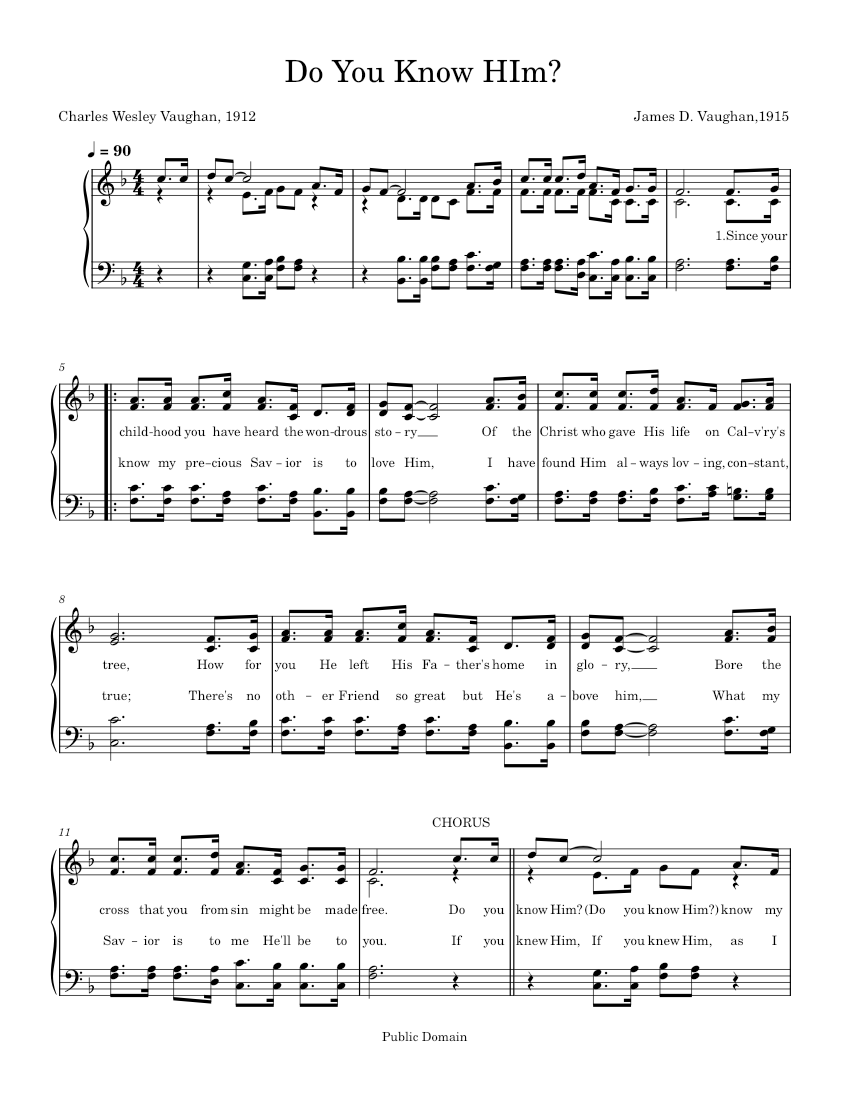 Do You Know HIm? Sheet music for Piano (SATB) | Musescore.com