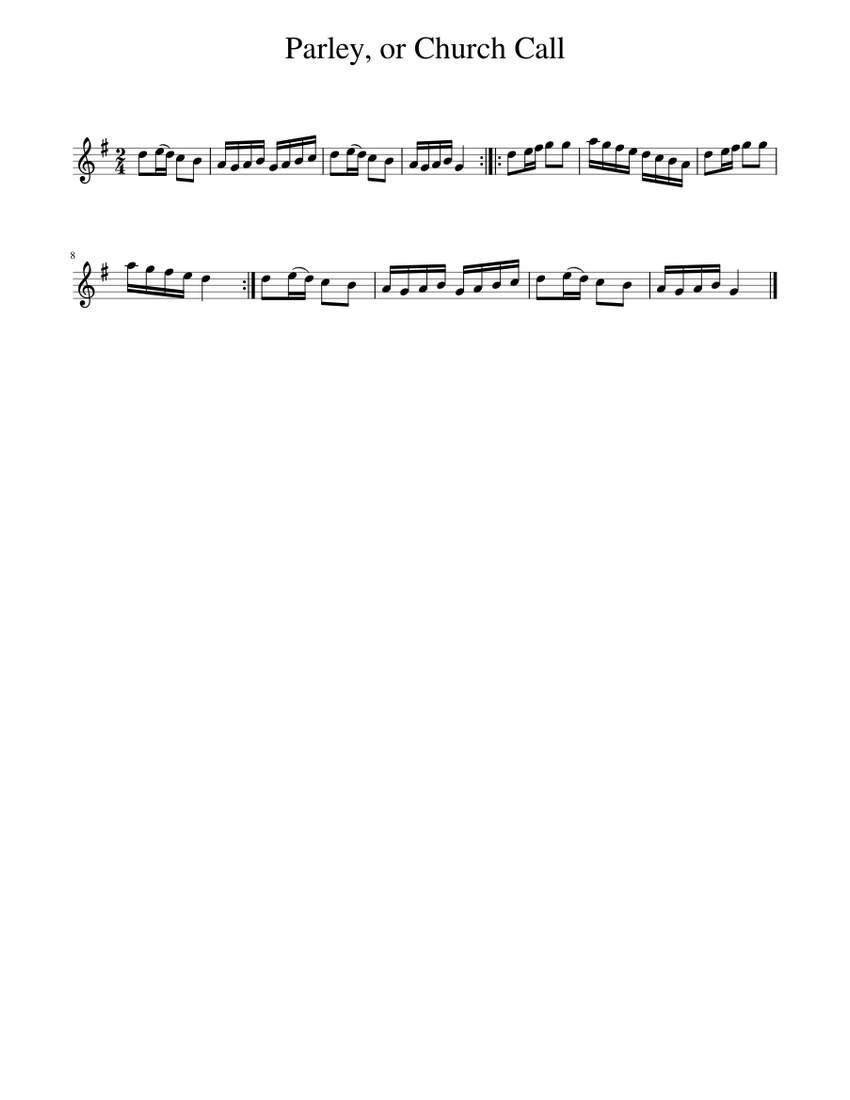Parley, or Church Call Sheet music for Flute piccolo (Solo) | Musescore.com