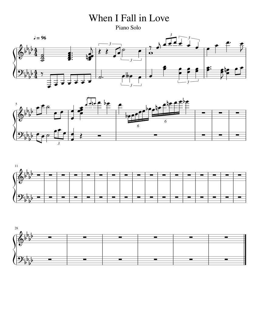 When I Fall in Love Sheet music for Piano (Solo) Easy | Musescore.com
