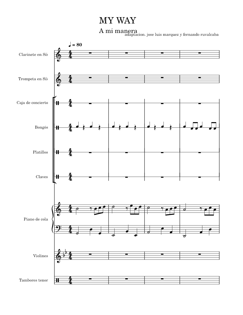 MY_WAY Sheet music for Piano, Clarinet in b-flat, Trumpet in b-flat ...