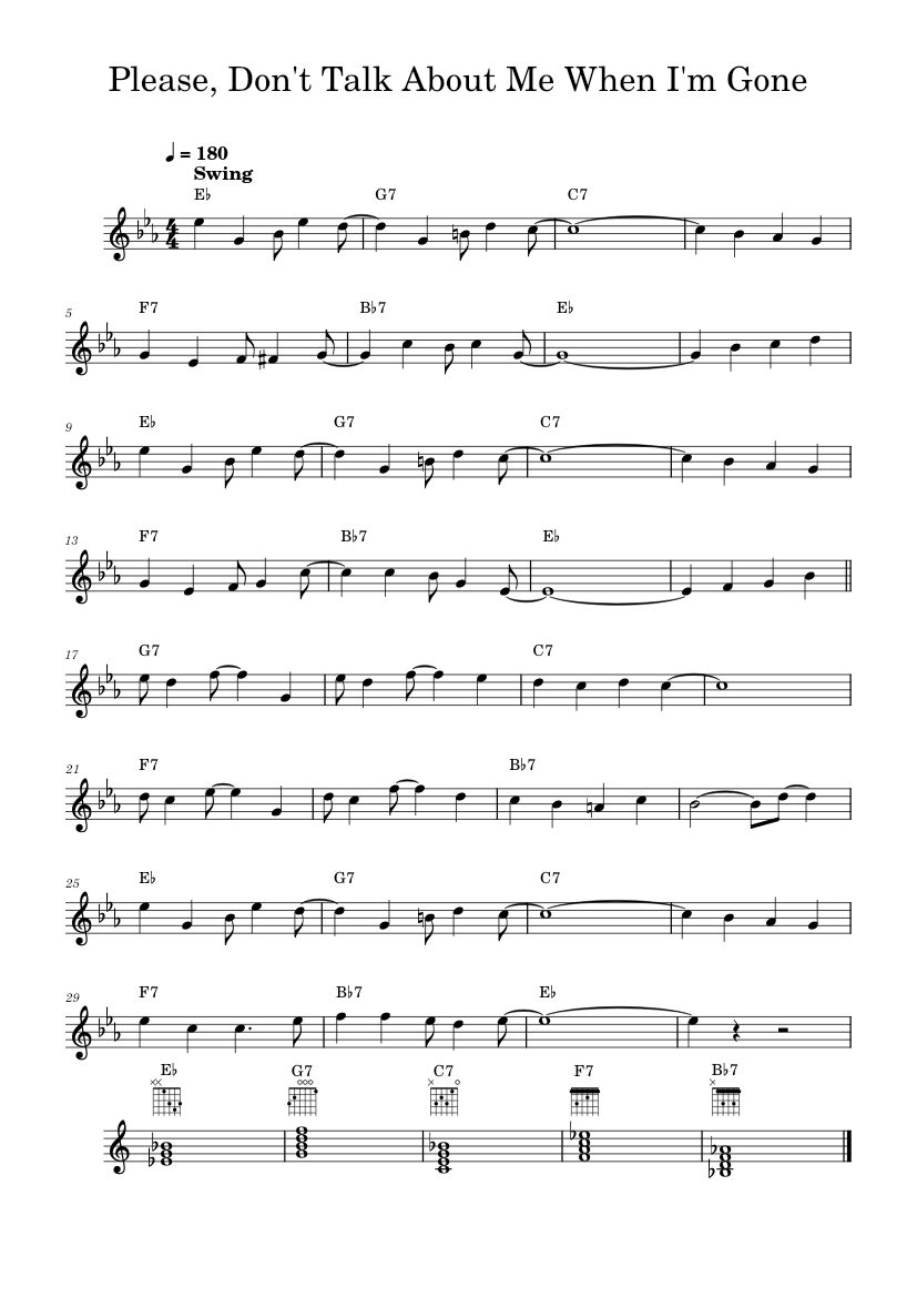 Please, Don't Talk About Me When I'm Gone Sheet Music with Chords for ...