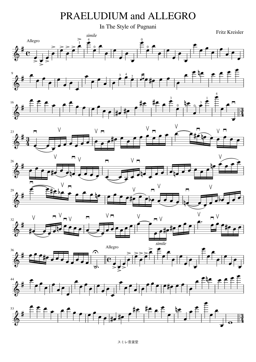 PRAELUDIUM and ALLEGRO Sheet Music for Piano (Solo) Easy | MuseScore.com