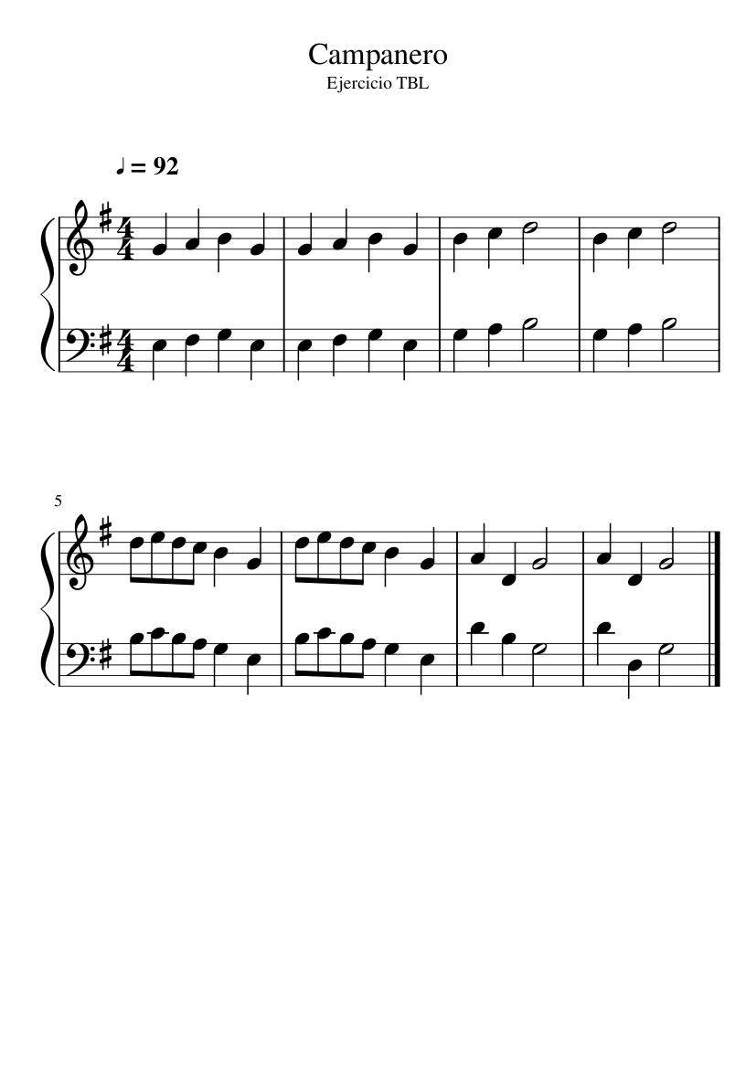 Campanero Sheet music for Piano (Solo) Easy | Musescore.com