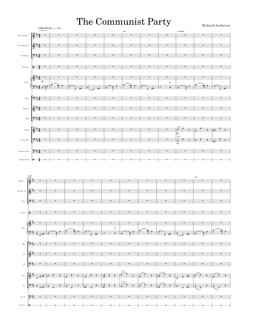 The Communist Party Sheet music for Piano, Trombone, Bass voice, Female ...