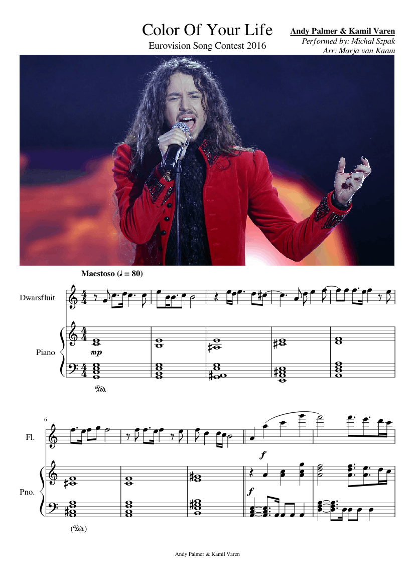 Color Of Your Life Sheet Music for Piano, Flute (Solo) | MuseScore.com