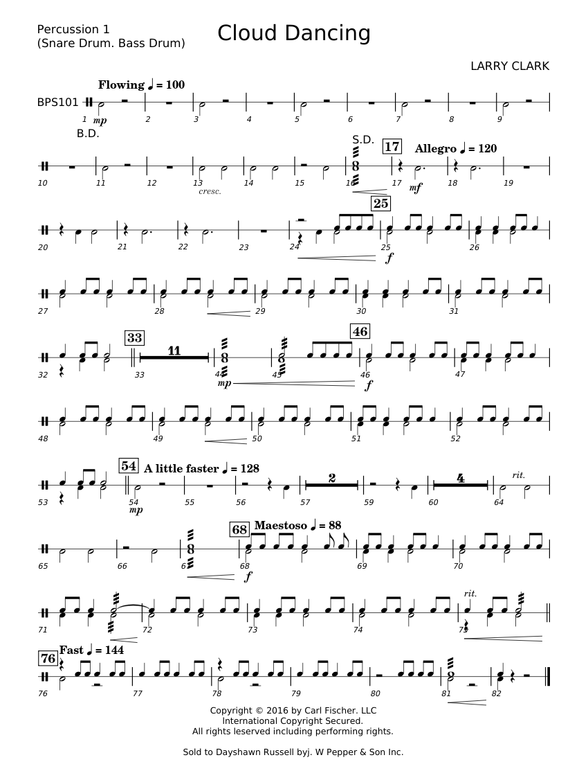Cloud Dancing - Lary Clark Sheet music for Piano (Solo) Easy | Musescore.com