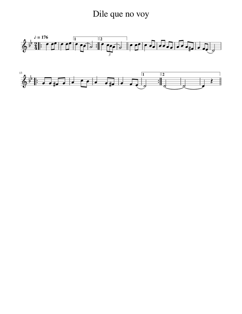 Dile que no voy Sheet music for Piano (Solo) | Musescore.com