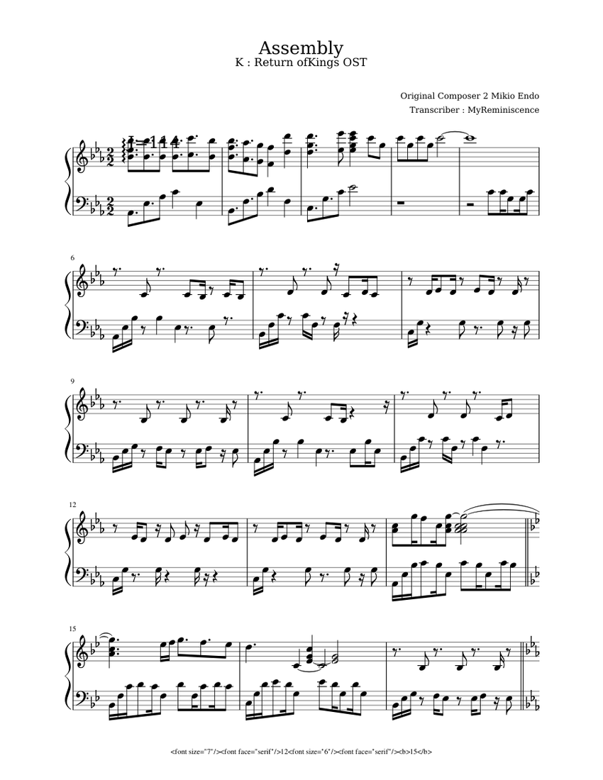 Assembly Sheet music for Piano (Solo) | Musescore.com