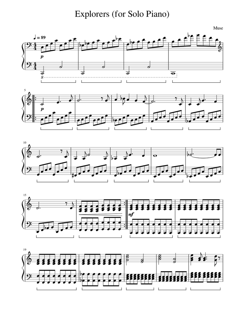 Muse - Explorers Sheet music for Piano (Solo) | Musescore.com