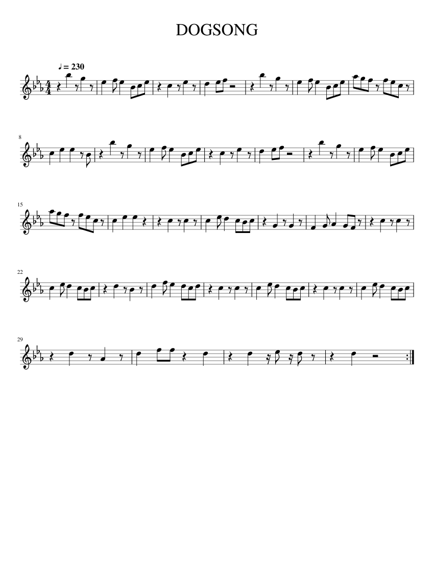 Dogsong - Undertale Sheet Music for Saxophone tenor (Solo) | MuseScore.com