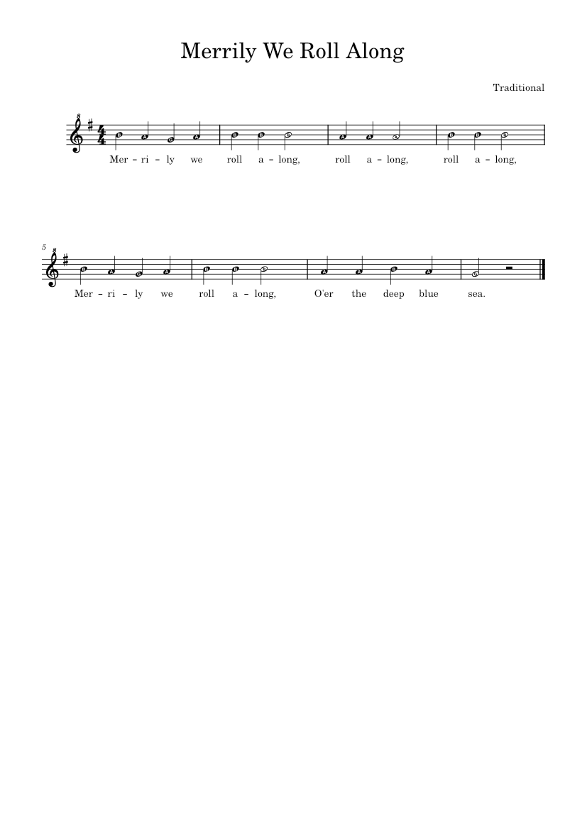 Merrily We Roll Along for Recorder – Traditional Sheet Music for ...