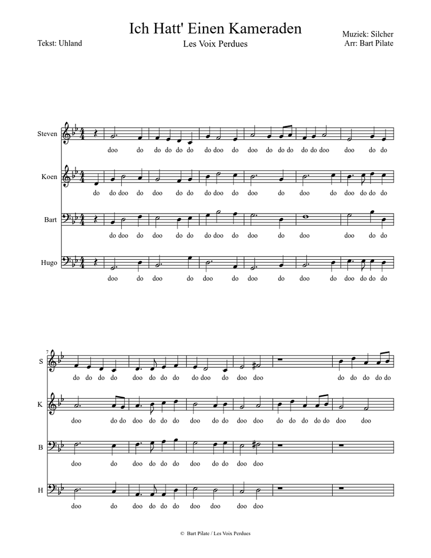 Kameraden - German Soldier song Sheet music for Tenor, Bass voice ...