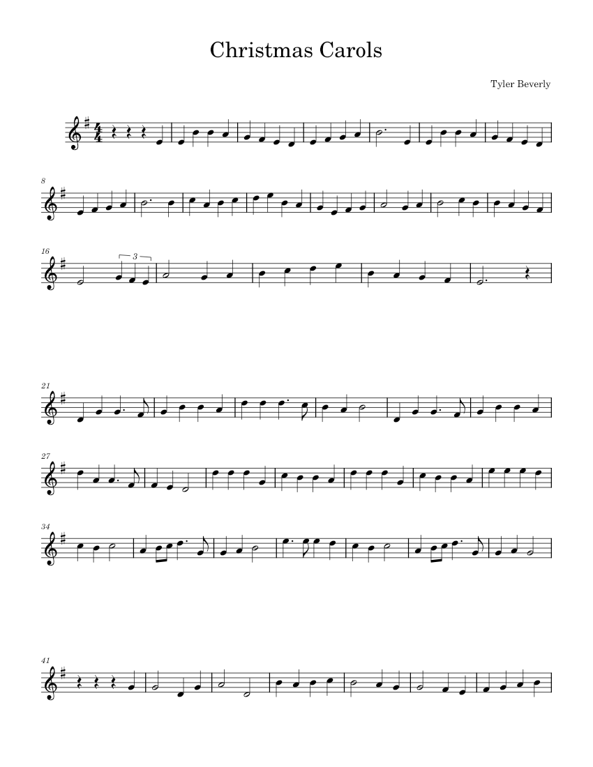 Christmas Carols – Unknown author Sheet music for French horn (Solo ...