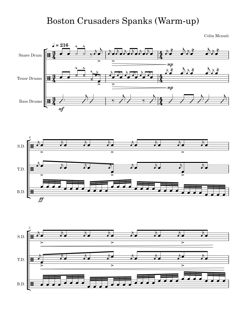 boston crusaders spanks Sheet Music for Synthesizer, Trumpet other ...