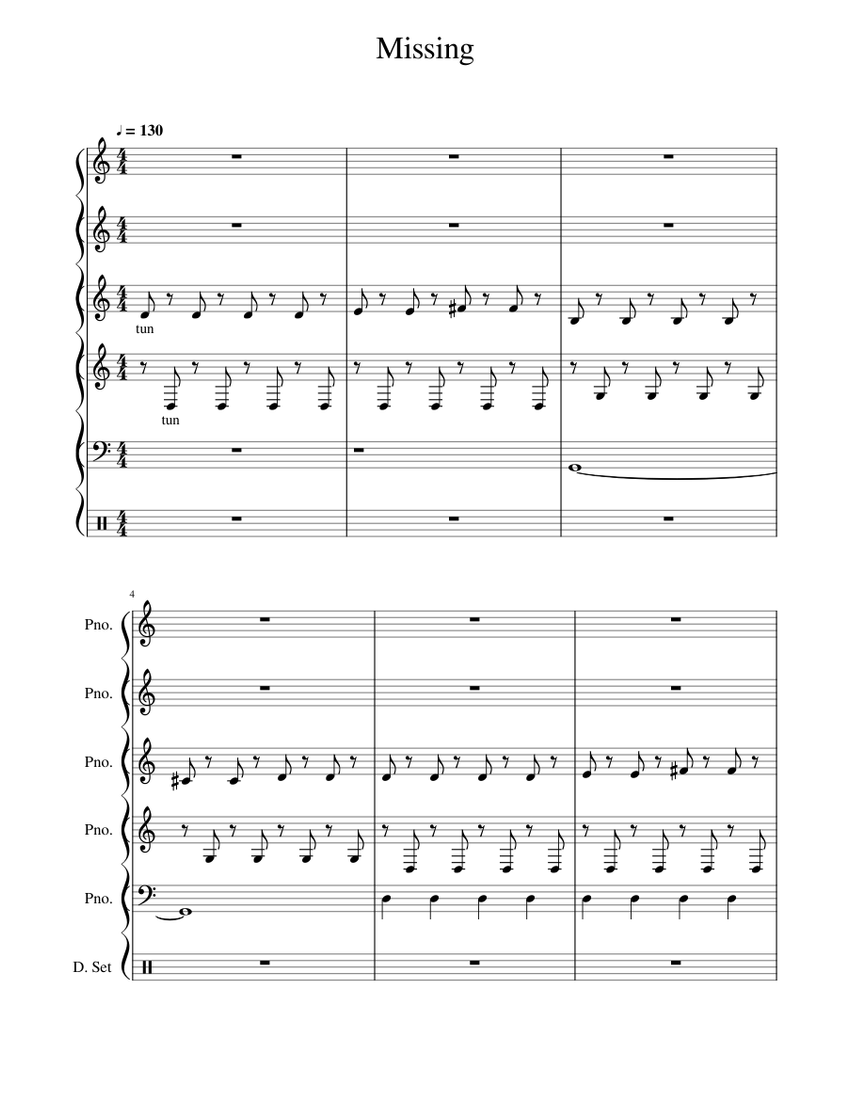 Missing Sheet music for Piano, Drum group (Mixed Ensemble) | Musescore.com